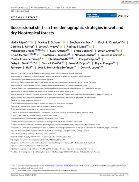Pdf Successional Shifts In Tree Demographic Strategies In Wet And Dry Neotropical Forests
