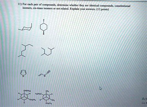 11 For Each Pair Of Compounds Determine Whether They Are Identical