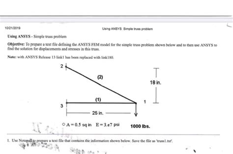 10 21 2019 Using Ansys Simple Truss Problem Using