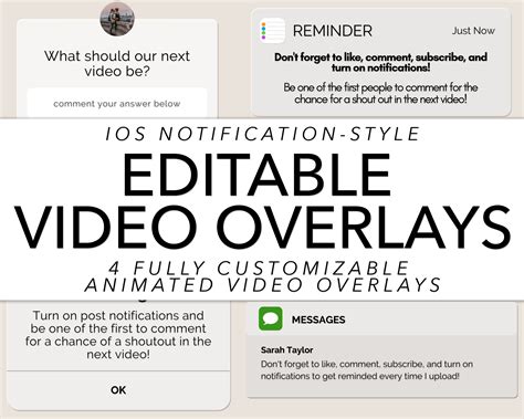 Ios Notification Video Overlays Customizable Video Overlays Etsy