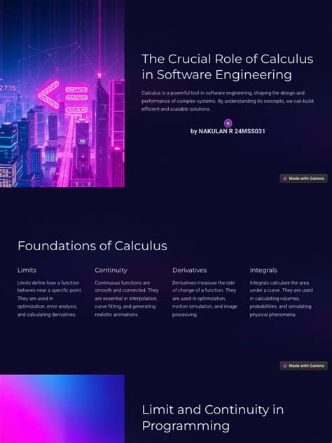 Importance Of Calculus In Software Engineering Pdf Numerical