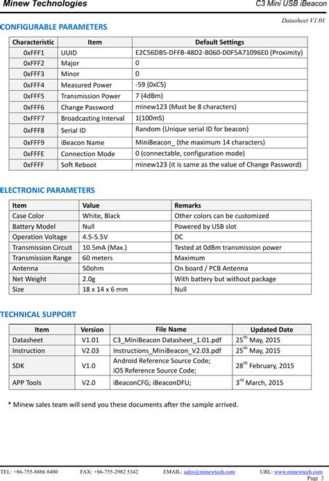 Minew Technologies C3 Digital Broadcasting Device Ibeacon User Manual