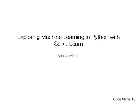 pdf exploring machine learning in python with scikit learn dokumen tips