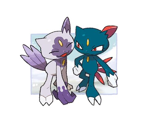 Sneasel And Hisuian Sneasel Pokemon Drawn By Kokesakerokero Danbooru