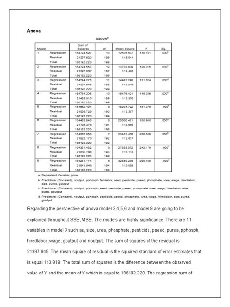 Anova Pdf Errors And Residuals Regression Analysis