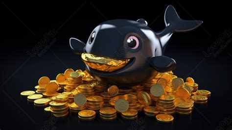 비트코인 동전을 들고 있는 만화 고래 검정색 배경의 3d 그림 만화 고래 배경 만화 배경 비트코인 배경 이미지 Hd 만화 고래 만화 비트코인 배경 사진 무료