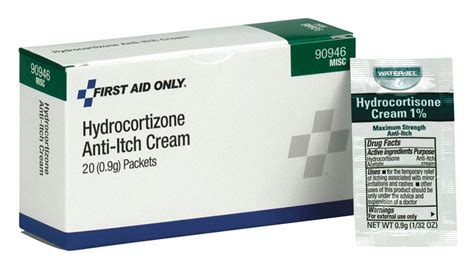 Cream Box Wrapped Packets Hydrocortisone Cream G Grainger