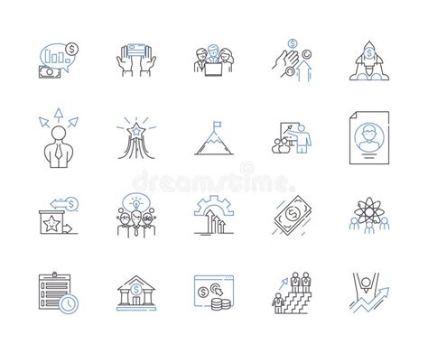 Work Effectiveness Outline Icons Collection Efficiency Productivity