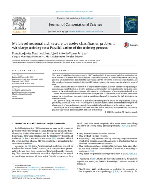 pdf multilevel neuronal architecture to resolve classification