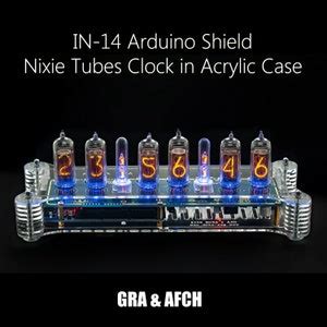 Nixie Tube Clock IN Arduino Shield Acrylic Case GPS Temp Sensor Remote Columns Babefriend