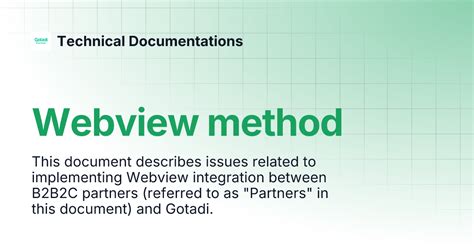 webview method technical documentations