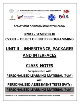 CS3391 OOP UNIT II NOTES FINAL Pdf
