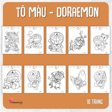 Tải Về File MỀm Phiếu Bài Tập Worksheet Tô Màu Doraemon Sáng