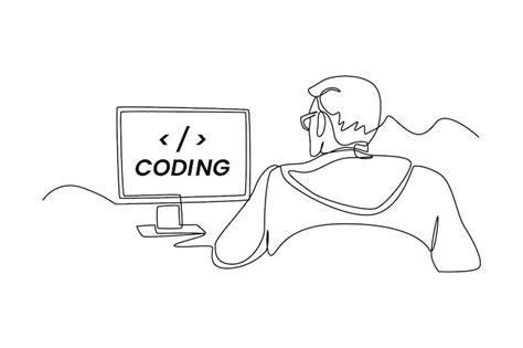 Premium Vector Single One Line Drawing Programmers Or Developers Make