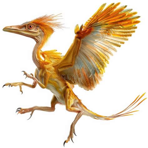 A Vibrant Archaeopteryx With Its Feathered Wings And Small Size Appearing Ready To Take Flight