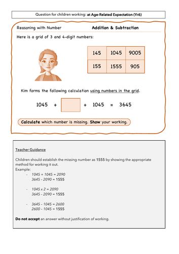 Year 6 Maths Reasoning With Add Sub Teaching Resources
