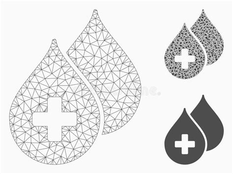 Medical Drops Vector Mesh Wire Frame Model And Triangle Mosaic Icon Stock Vector Illustration