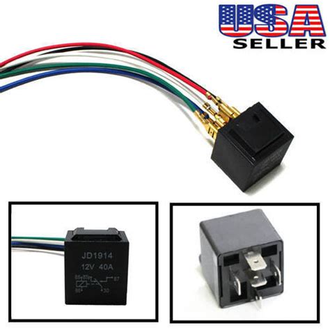 5 Pin 12v 40a Spdt Relay Socket Wire For Car Fog Light Daytime Running