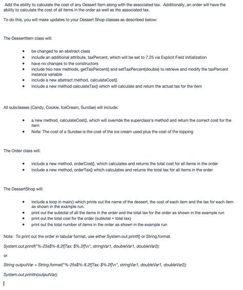 Solved Do The Following Create An Abstract Java Chegg Com