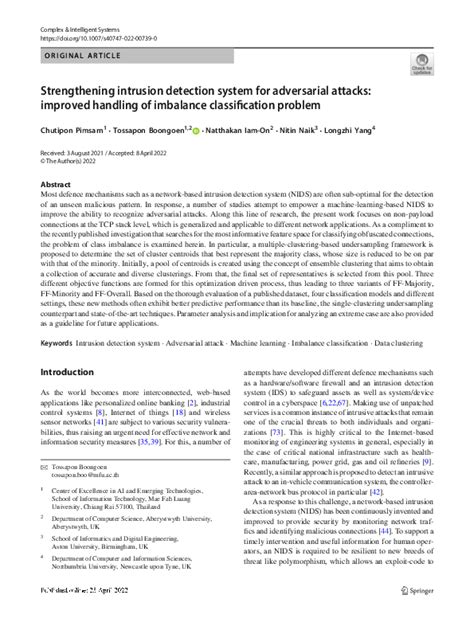 Pdf Strengthening Intrusion Detection System For Adversarial Attacks Improved Handling Of