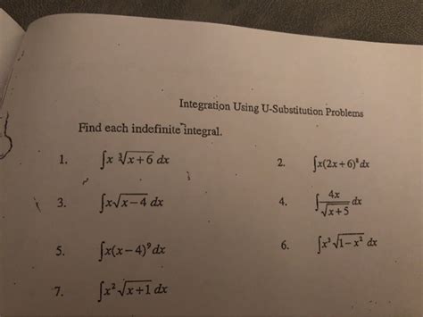 Solved Integration Using U Substitution Problems Find Each Chegg Com
