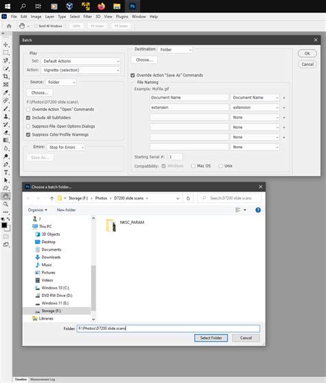 why cant i paste the directory in photoshop batch adobe community