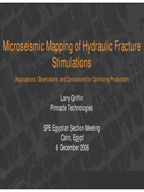 Microseismic Mapping Of Hydraulic Fracture Pdf Hydraulic Fracturing