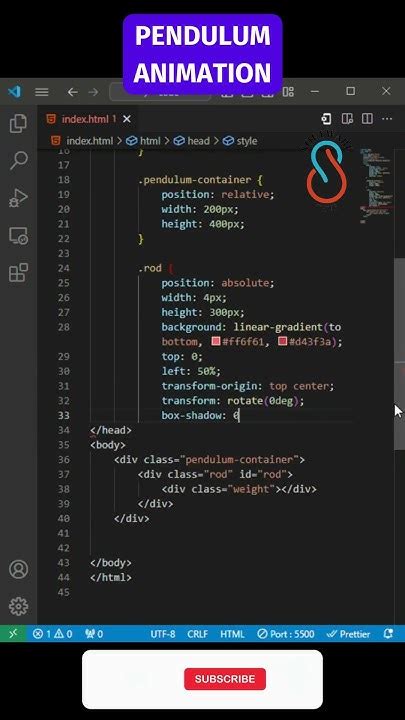 🔄 Enhanced Pendulum Animation With Css And Javascript 🎨💻 Html Javascript Css Youtube