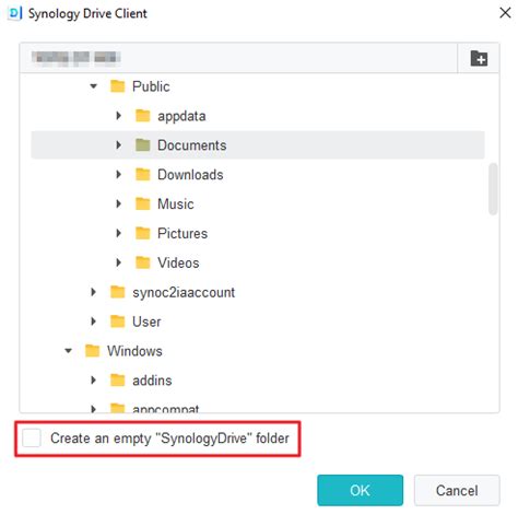 can i choose a destination other than the synologydrive folder for a