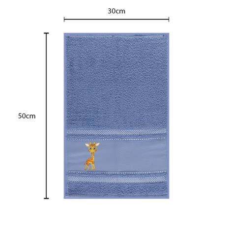 Toalhinha Girafinha Valentine Felpudo Teka Azul Meninas