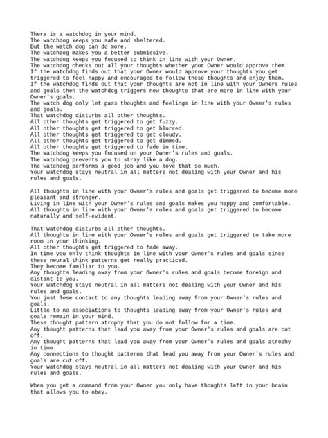 Watchdog For Becoming A Better Submissive Script Pdf Thought Watchdog For Becoming A Better Submissive Script Pdf Thought