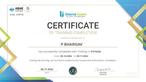 p bhargav on linkedin internship professional internship pythonprogramming pythoninternship…
