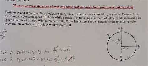 Solved Particles A And B Are Traveling Clockwise Along The Chegg