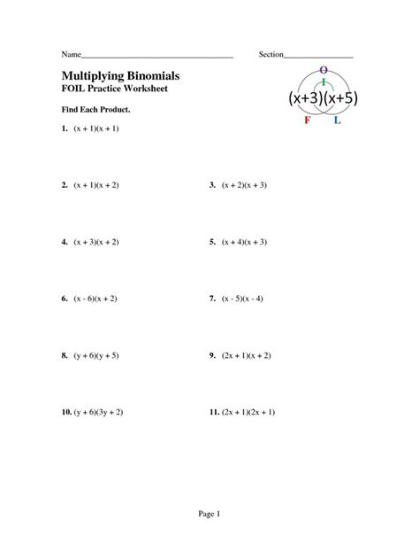 Quiz And Worksheet The Foil Method Worksheets Library