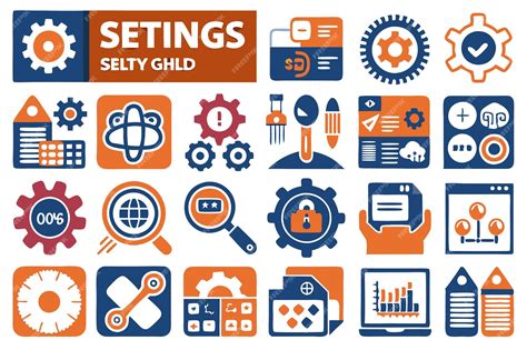 Set Of 24 Flat Style Icons Representing Settings Configuration And Administration Premium Ai