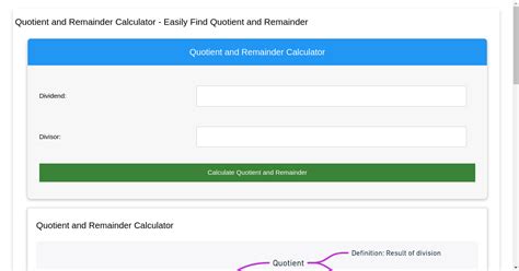 quotient and remainder calculator easily find quotient and remainder