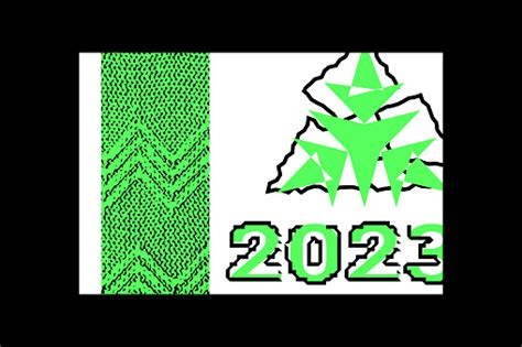 2023년 새해 복 많이 받으세요 포스터의 창의적인 개념 추상 크리스마스 트리 니트 패턴입니다 브랜딩 배너 표지에 대한 최소한의 트렌디 한 그림 새해에 대한 스톡 벡터 아트