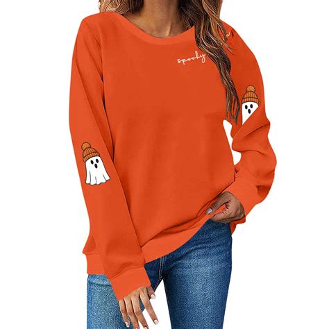 Kddylitq Halloween Sweatshirts For Women Spooky Season Oversized