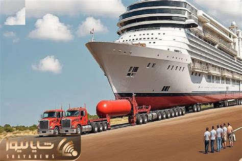 جا به جایی‌های جانکاه؛ کشتی تفریحی 20 هزار نفری رو با دوتا تریلی میبرن سمت دریا