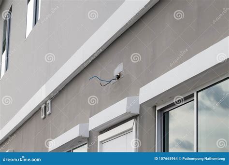 Temporary Electricity Lamp At The House Stock Photo Image Of Lantern Information 107665964