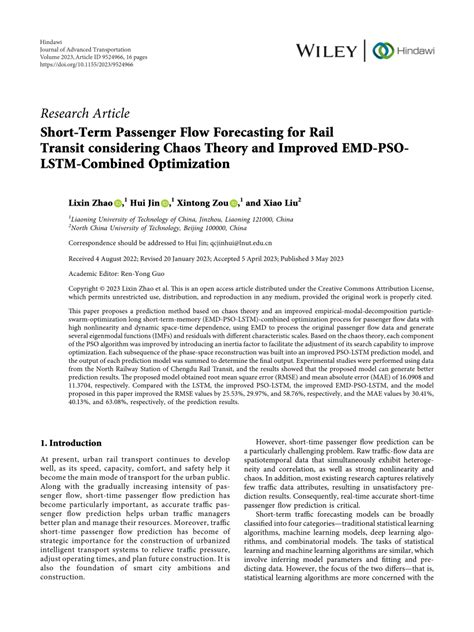 Pdf Short Term Passenger Flow Forecasting For Rail Transit Considering Chaos Theory And