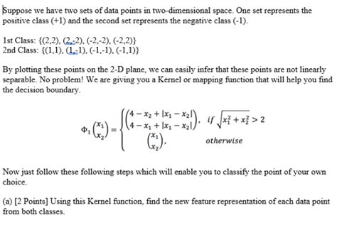 suppose we have two sets of data points in