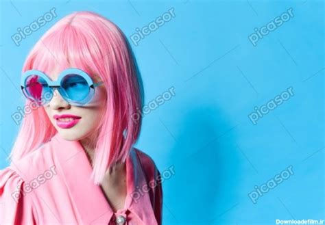 عکس دخترانه ابی صورتی