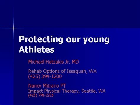 Protecting Our Young Athletes Michael Hatzakis Jr Md