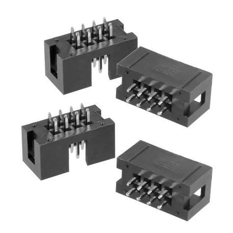Uxcell 20pcs 254mm Pitch 2x4 Pin Double Row Straight Box Header