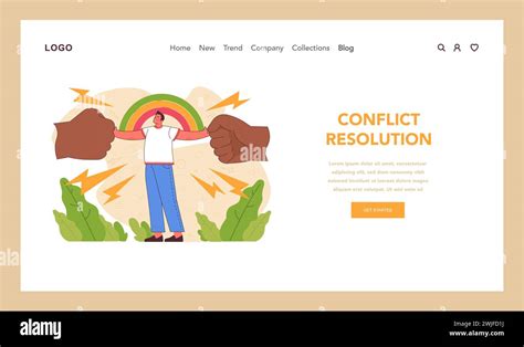 Conflict Resolution Concept Individual Mediates Between Opposing