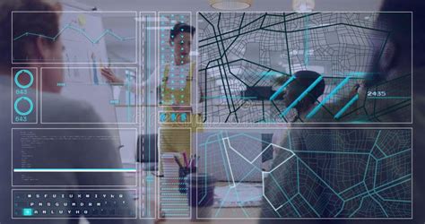 Analyzing Data And Graphs Animation Over Diverse Business People In