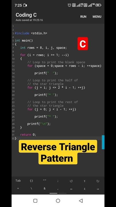 Triangle Pattern In C Cprogramming Switchcoder Youtube