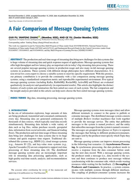 A Fair Comparison Of Message Queuing Systems Pdf Apache Hadoop