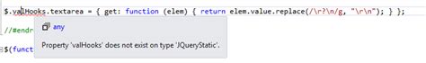 Javascript Property Valhooks Does Not Exist On Type Jquerystatic